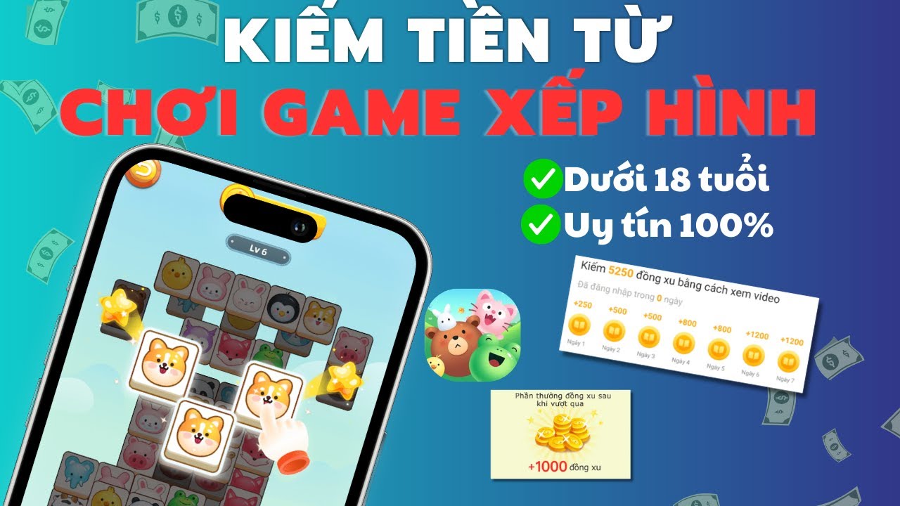 Hướng dẫn Kiếm Tiền Online từ CHƠI GAME XẾP HÌNH| Kiếm Tiền Online Uy ...