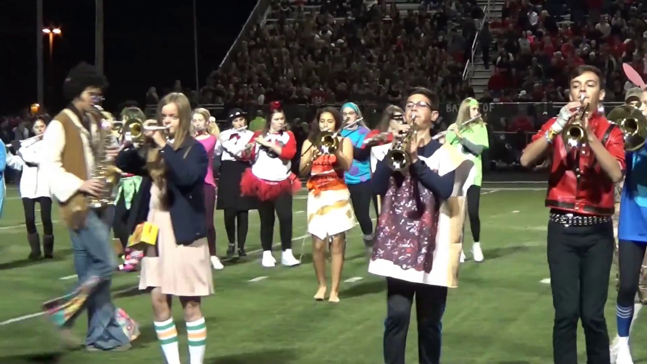 2017-2018 Poland HS Marching Band- Halloween Game White Rabbit - YouTube