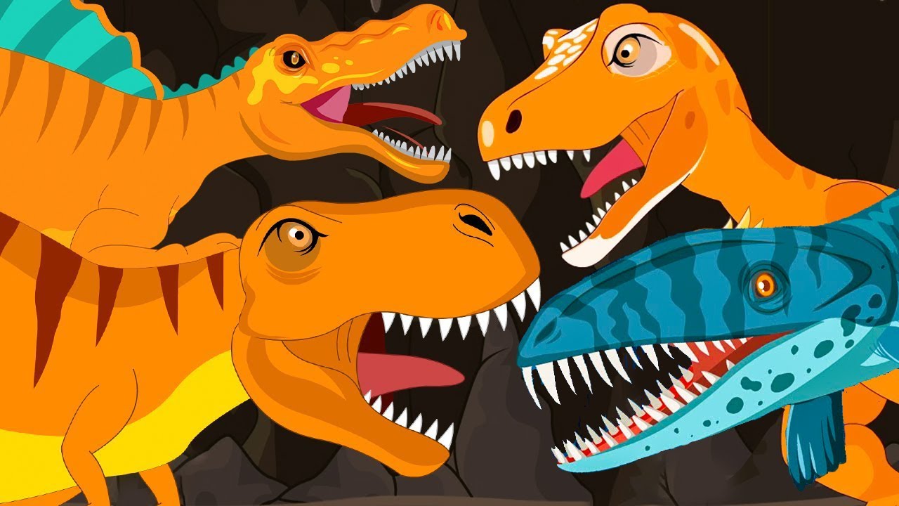 We're Going on a T-rex Dinosaur vs Spinosaurus vs Allosaurus vs ...