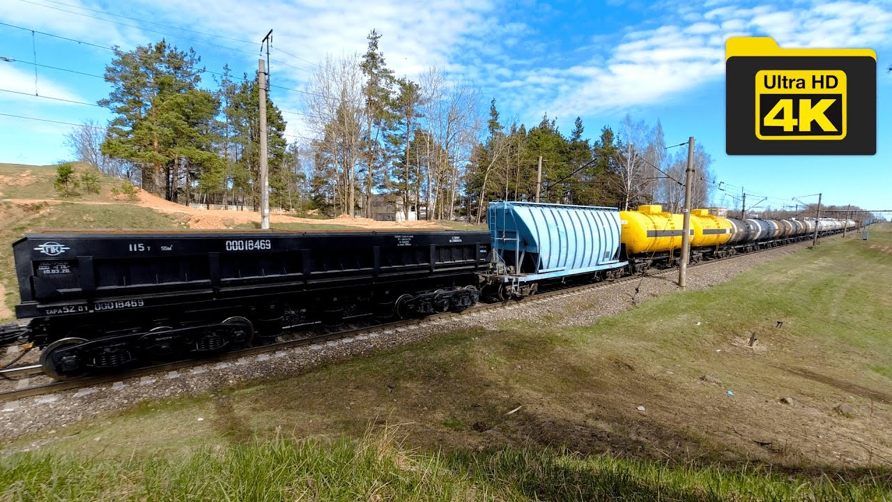 All Types of Freight Wagons in One Train in 4K - YouTube