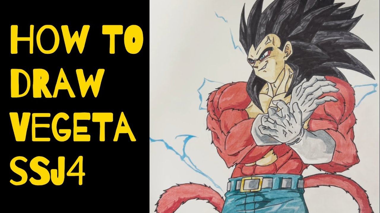 Vegeta ssj4 🔥 from Dragon ball GT 🐉 || How to Draw 😊 Vegeta ssj4 🔥easy ...
