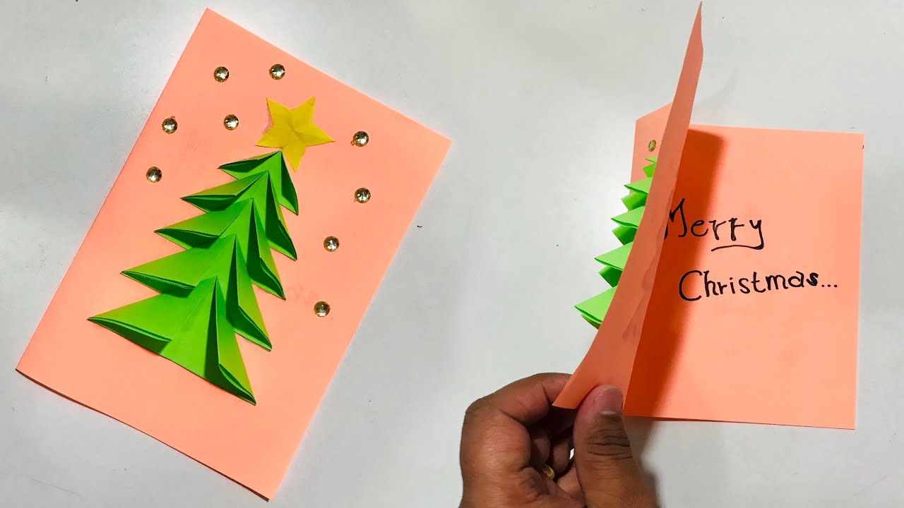 Easy DIY Christmas greeting card / How to make Christmas Card / Paper ...