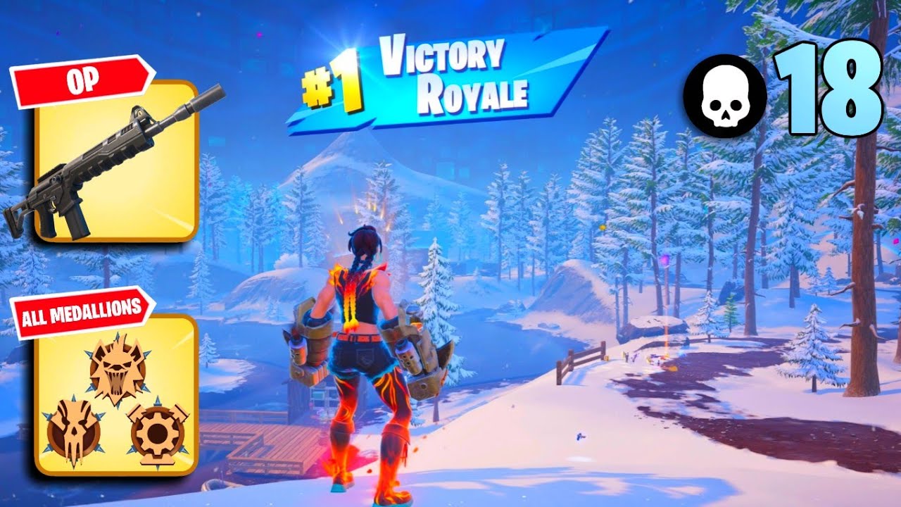 High Elimination Solo Win Gameplay | ALL MEDALLIONS | Fortnite Chapter ...