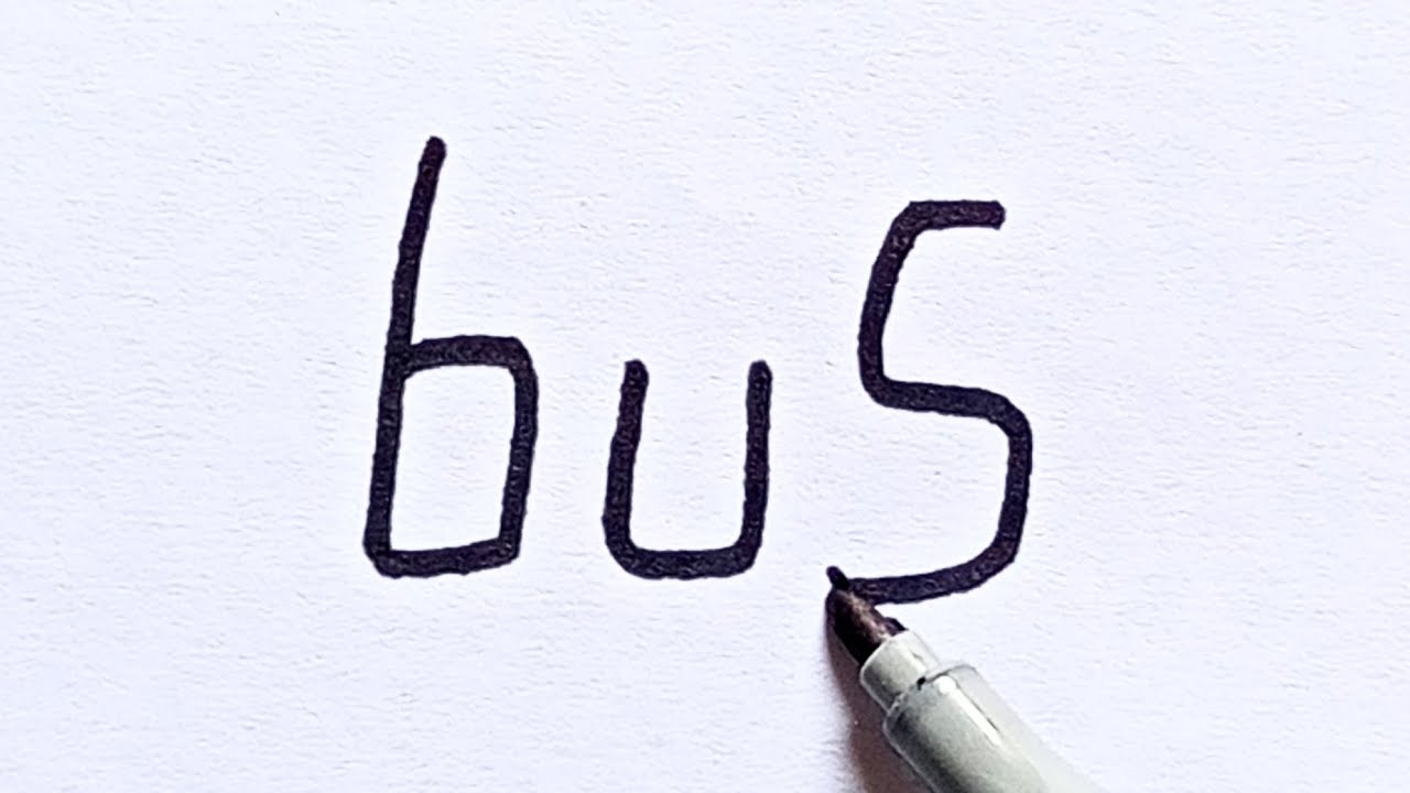 How to draw the bus using word bus - YouTube