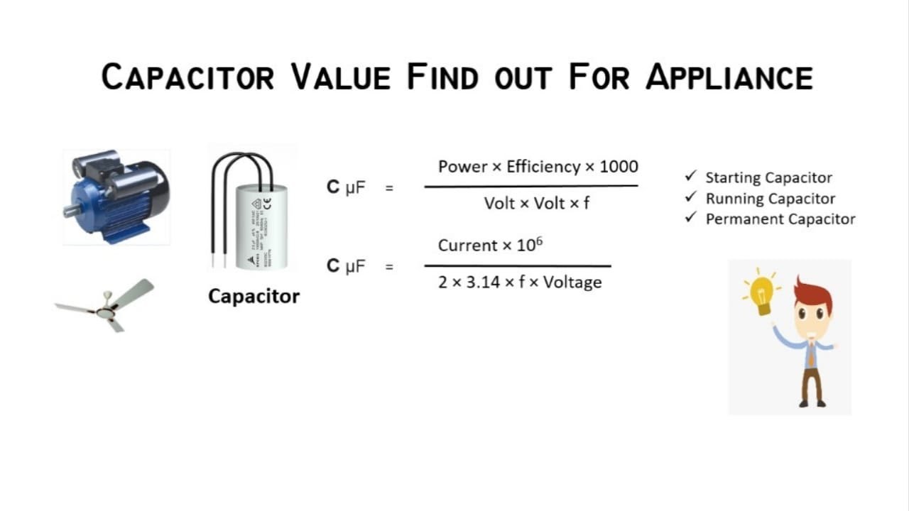 Capacitor Value Calculation | Motor Starting and running capacitor value calculation - YouTube