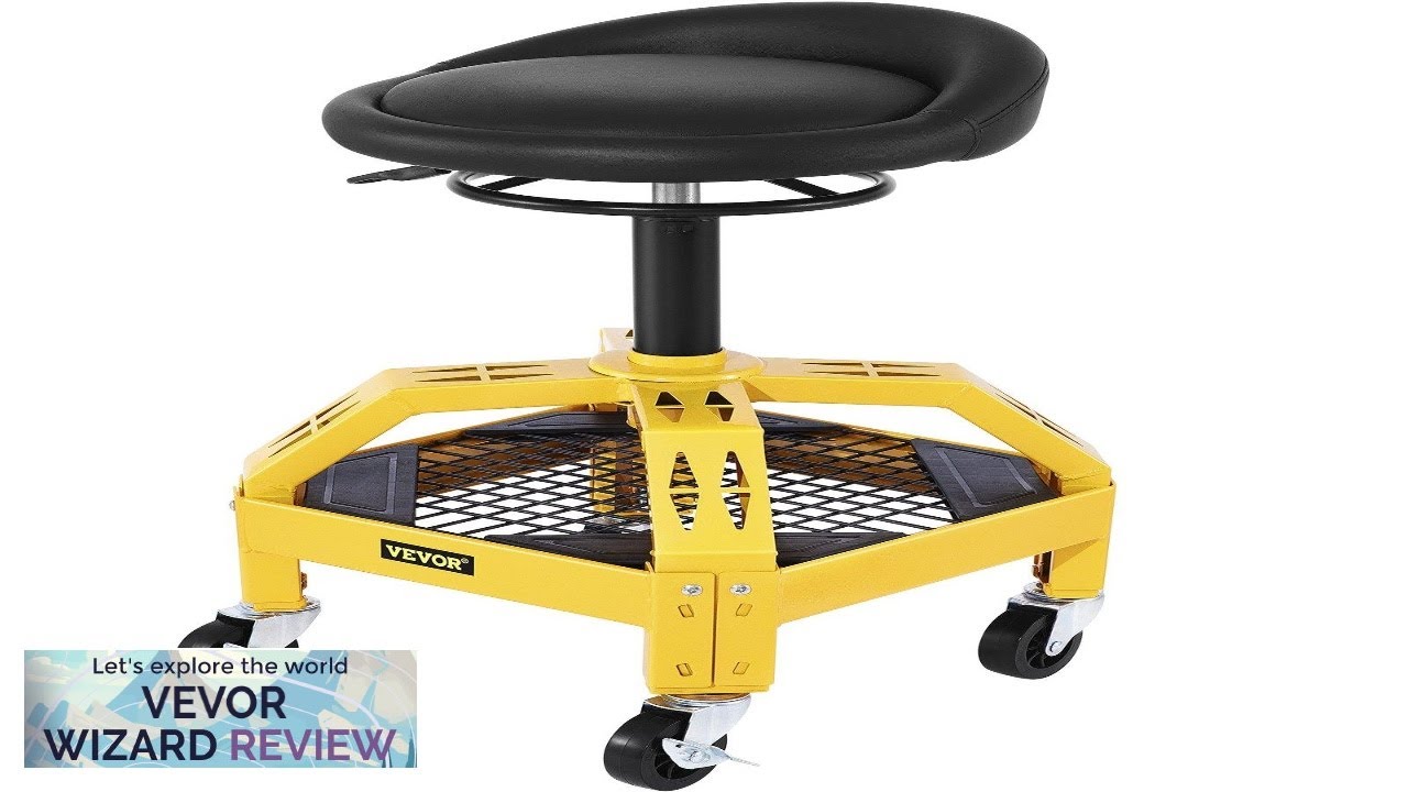 VEVOR Rolling Garage Stool 300LBS Capacity Adjustable Height from 24 in ...