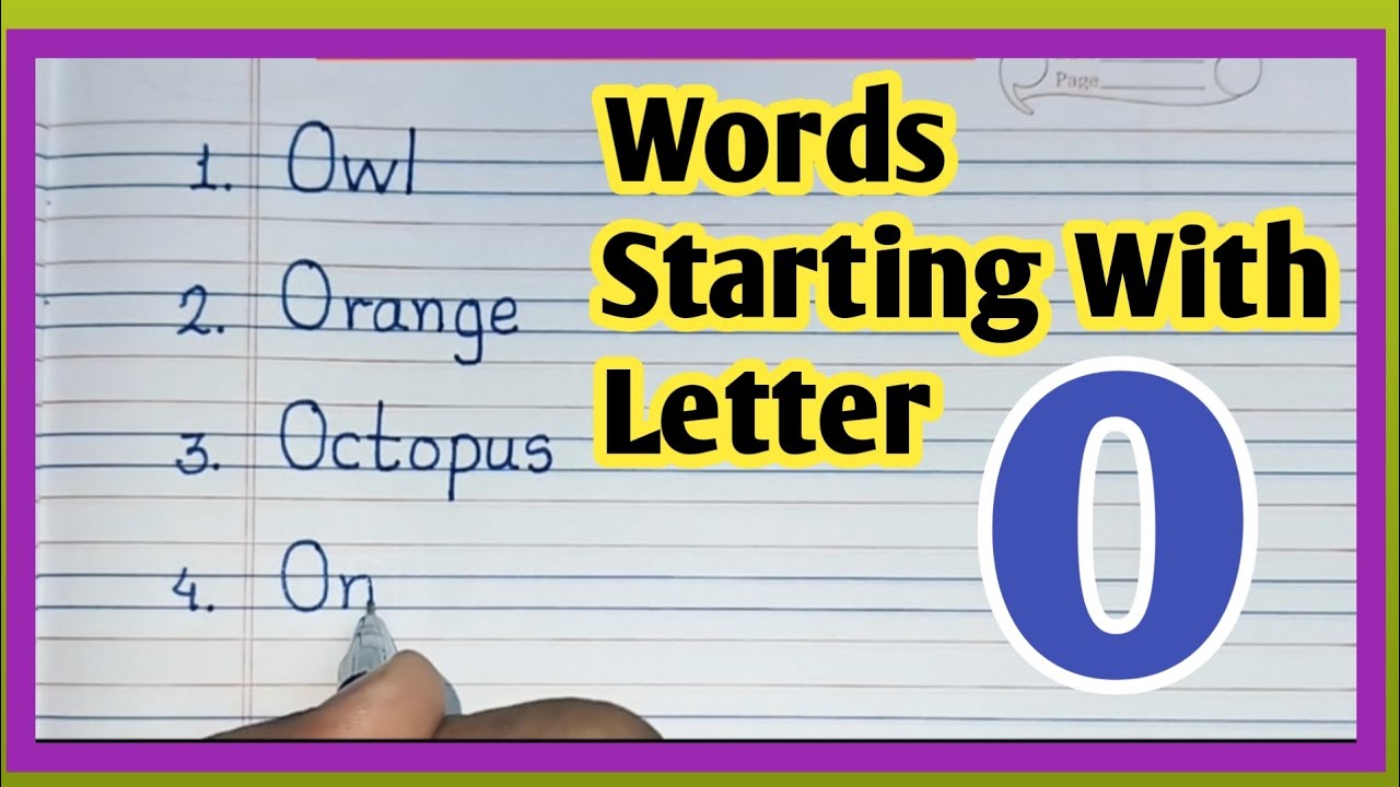How to Write 'O' Letter Words/15 'O' Letter Words/Words Starting With ...