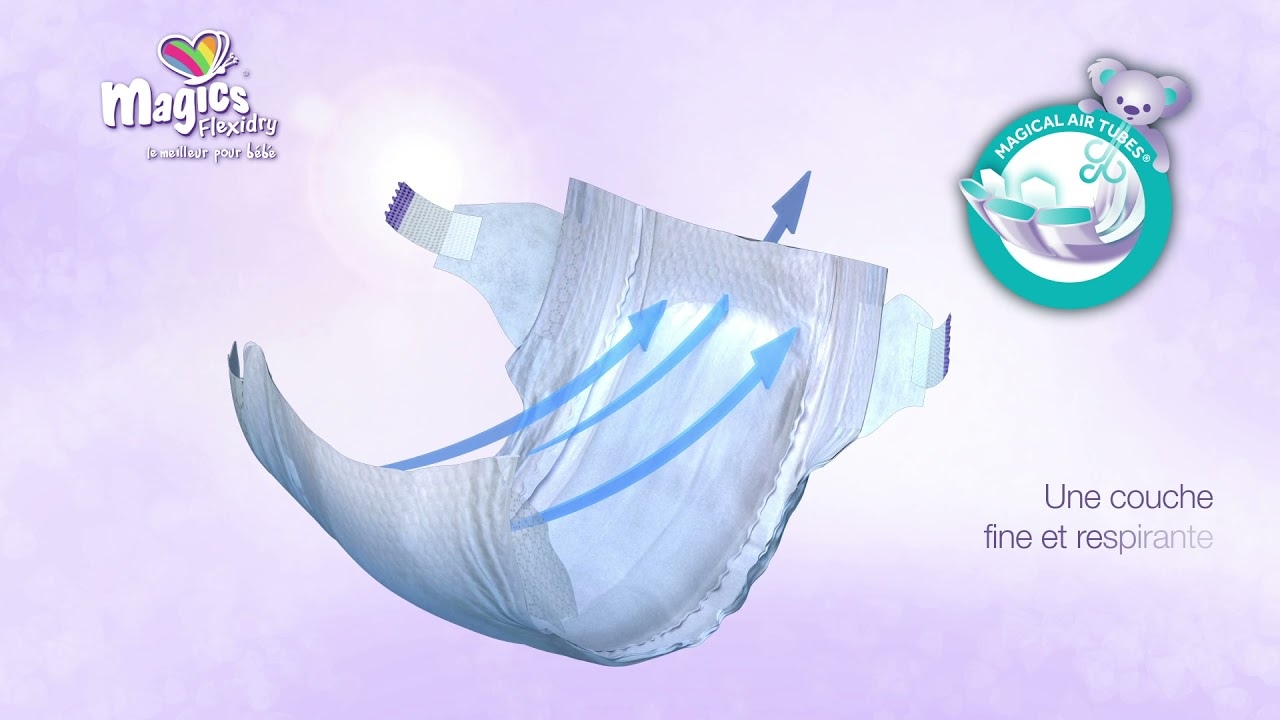 Les couches Magics Flexidry ! - YouTube