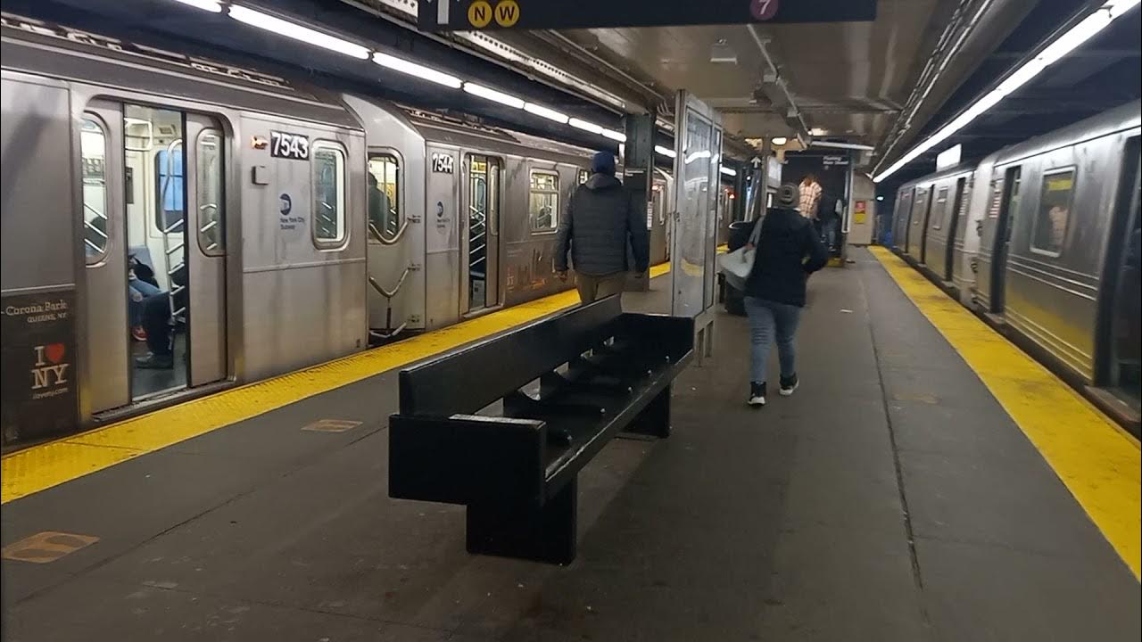 New York City Subway: R188 ( 7 ) and R46 ( N ) trains Action @Queensboro Plaza - YouTube