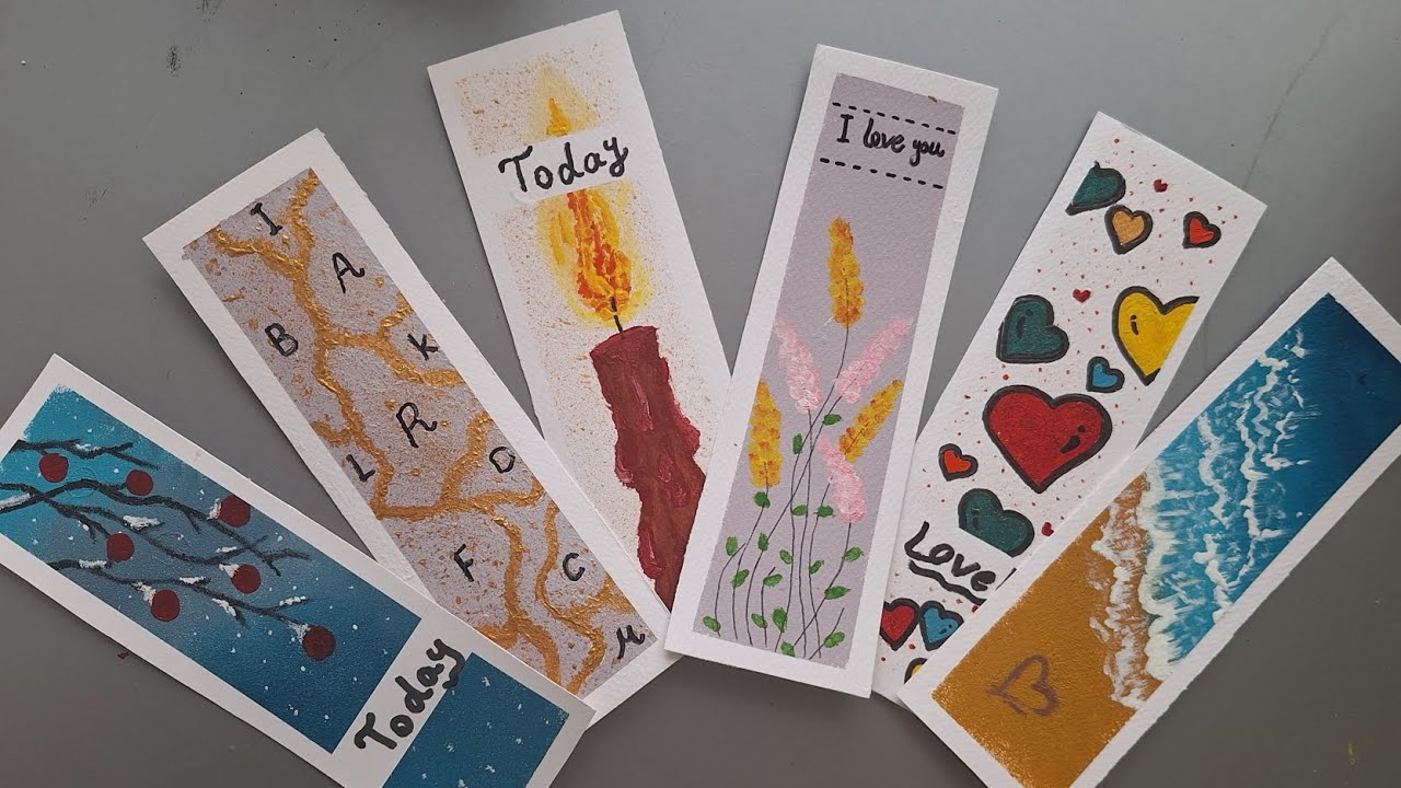 Draw multiple beautiful bookmarks/paintings, easy and fast - YouTube