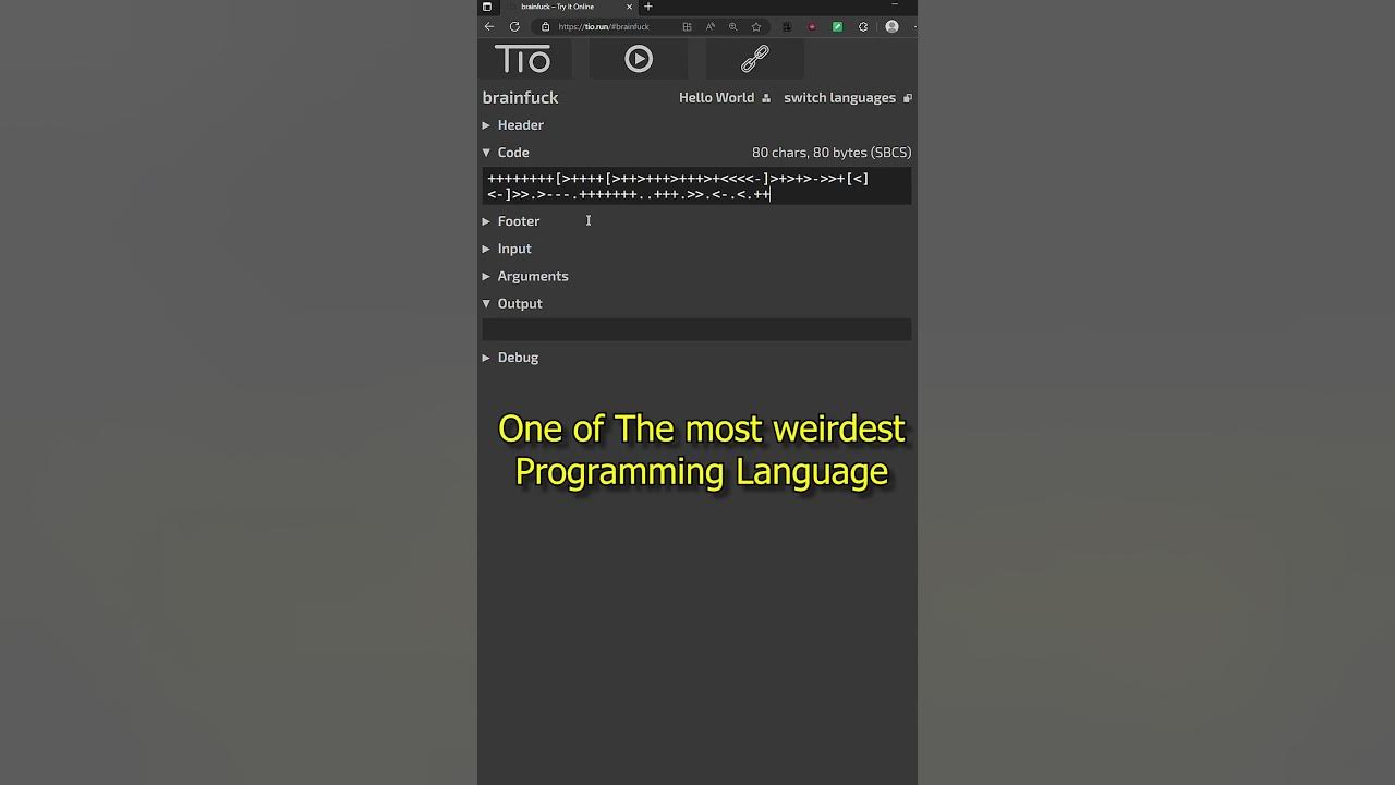 The Brainfuck Programming Language Youtube
