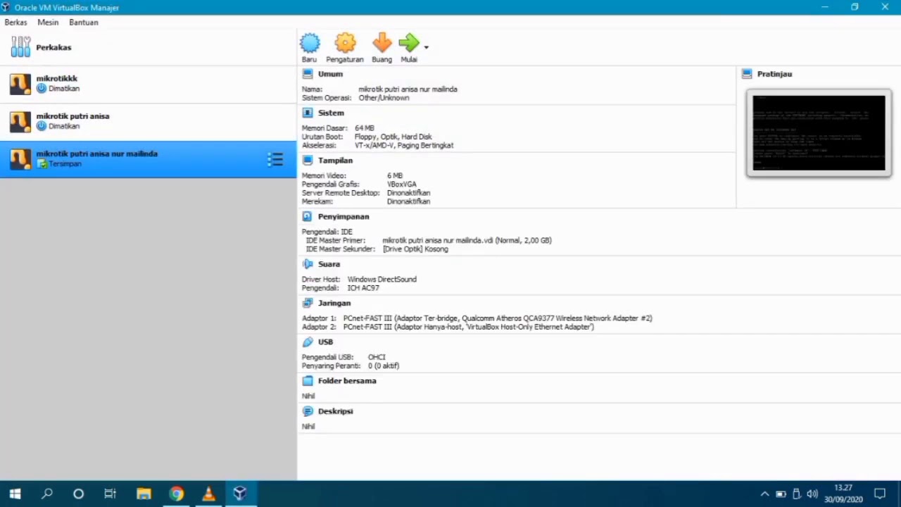 Cara konfigurasi firewall di mikrotik menggunakan virtualbox dan winbox ...