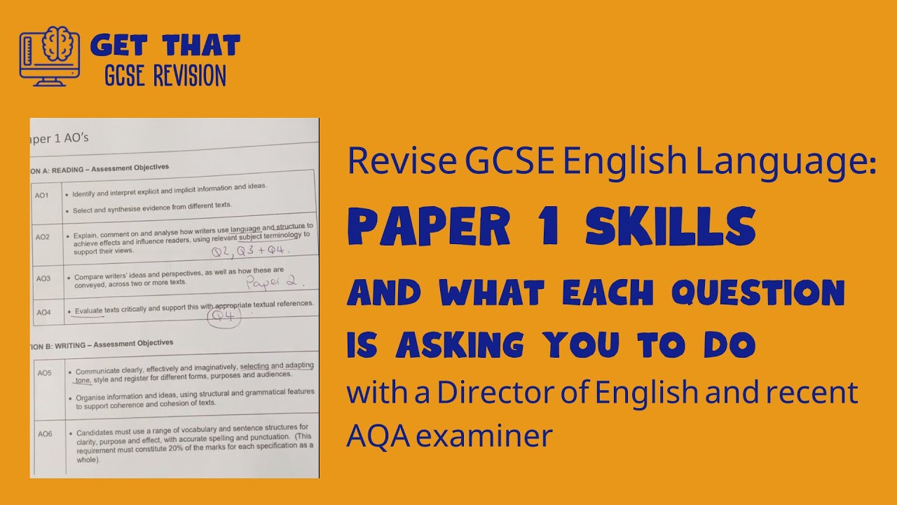 AQA English Language GCSE Revision Paper 1 Overall skills - YouTube