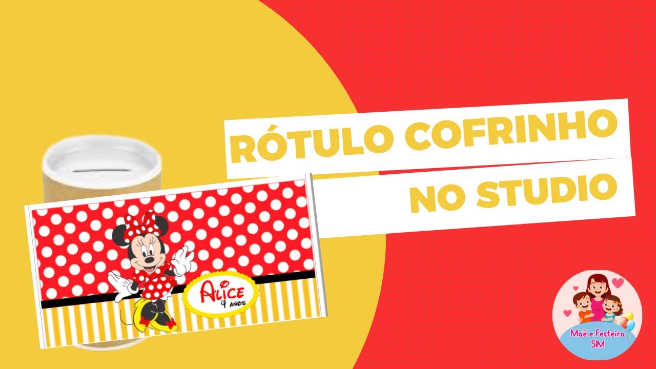 COMO FAZER ROTULO PARA COFRINHO NO STUDIO / MINNIE VERMELHA - YouTube