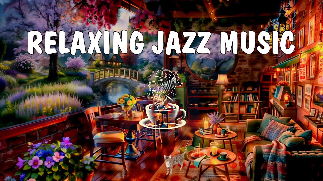 Enjoy Jazz Music ☕Relax In The Cozy Library Room ☕ Relaxing Jazz Music ...