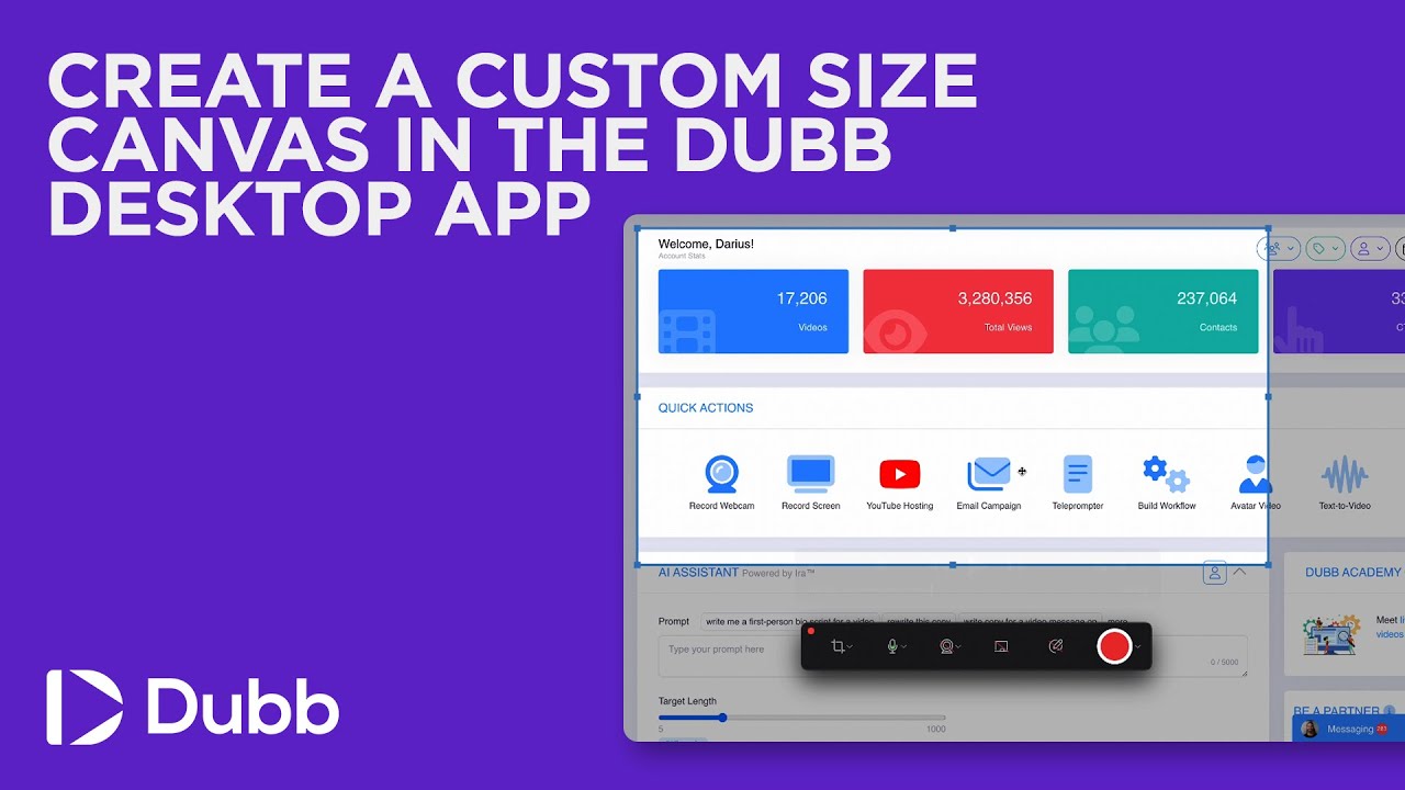 How to Create Custom Size Video Recordings in the Dubb Desktop App - YouTube