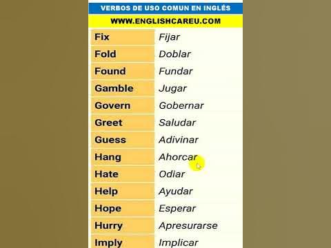 🍓 Verbs in english grammar Verbos de uso común en inglés #shorts - YouTube