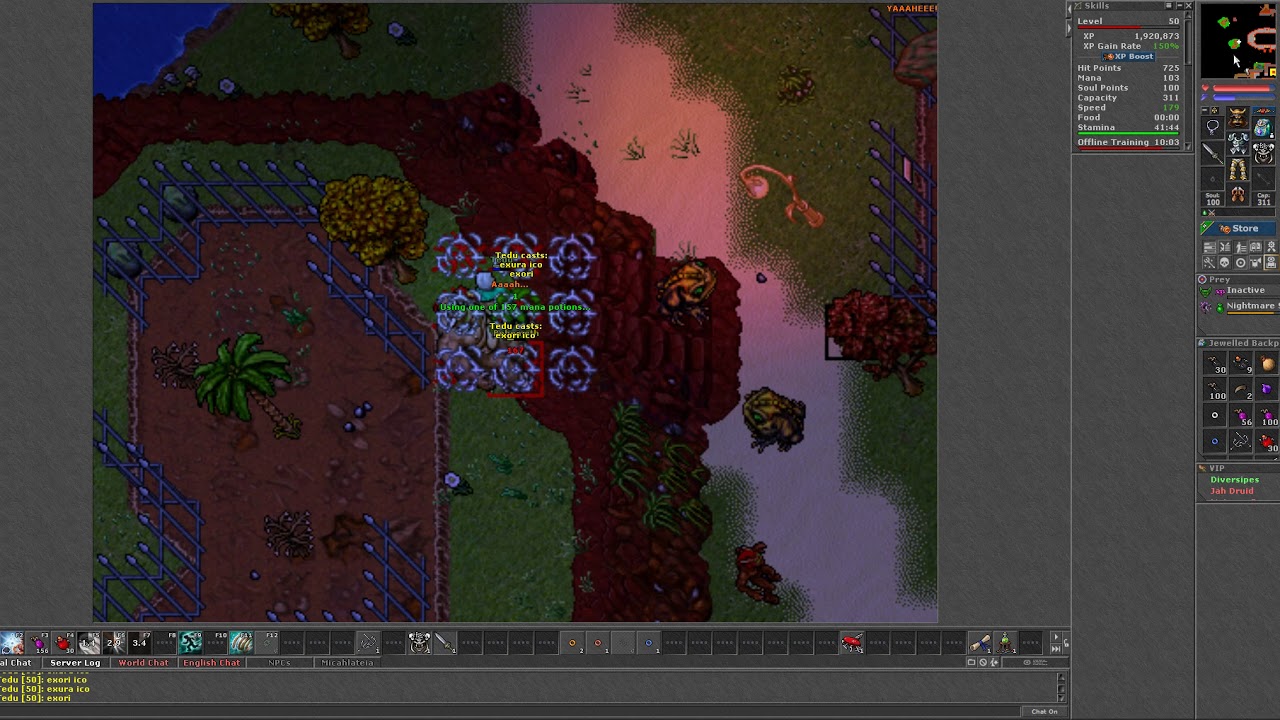 Tibia 50 knight solo Behemoth - YouTube