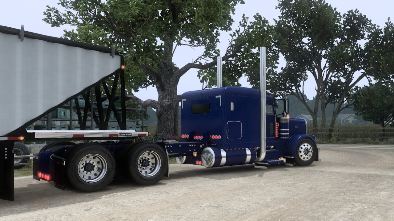 American Truck Simulator - Peterbilt ROLLIN' 389 + Lode King Tri-Axles ...