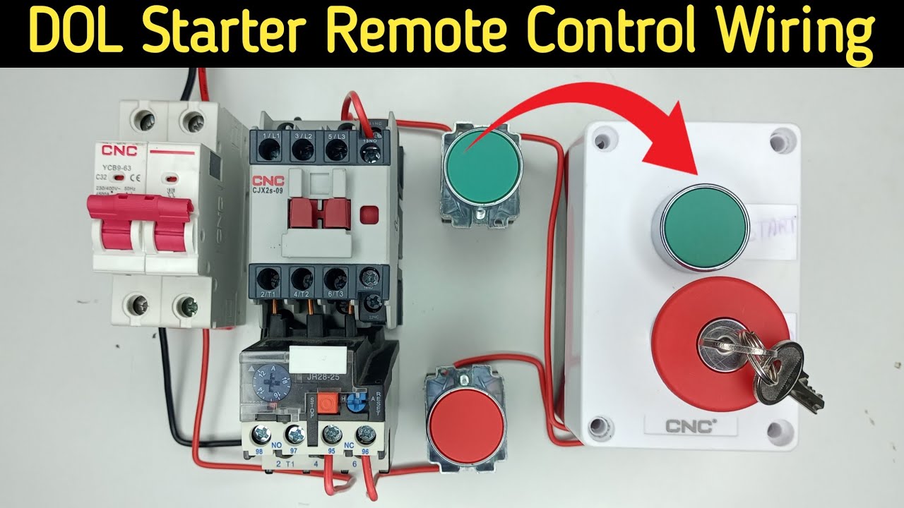 DOL Starter Remote Control Wiring In Hindi | DOL Starter Connection ...