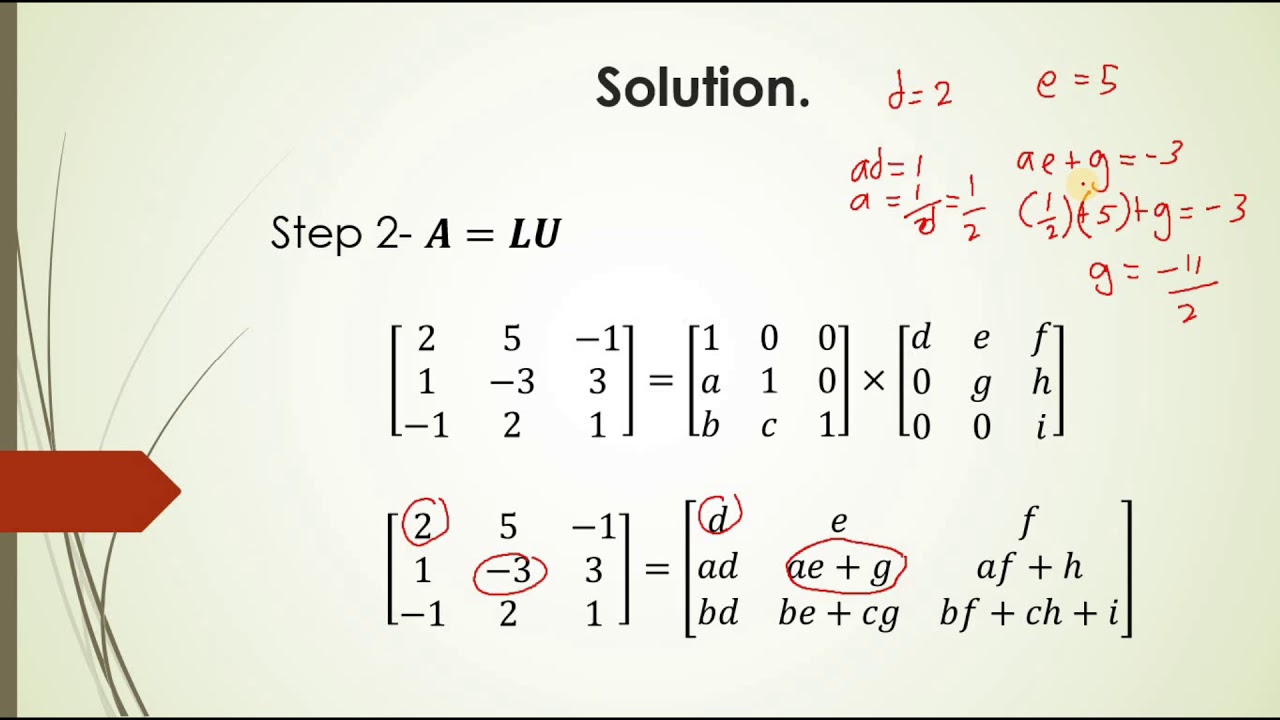 DOOLITTLE METHOD - YouTube
