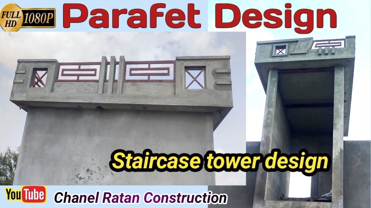 New parapet design / front elevation design / staircase tower design ...