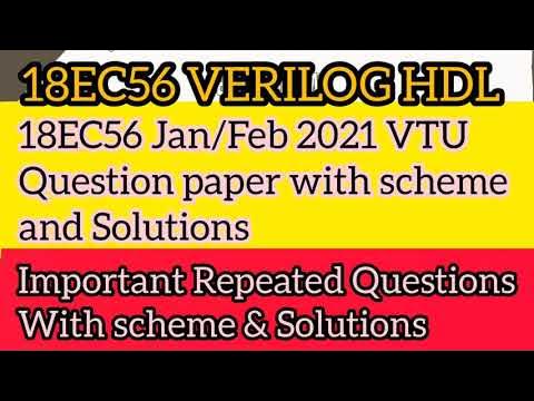 18EC56 Verilog HDL Repeated Questions with scheme and solutions | Verilog HDL Jan/Feb 2021 VTU ...