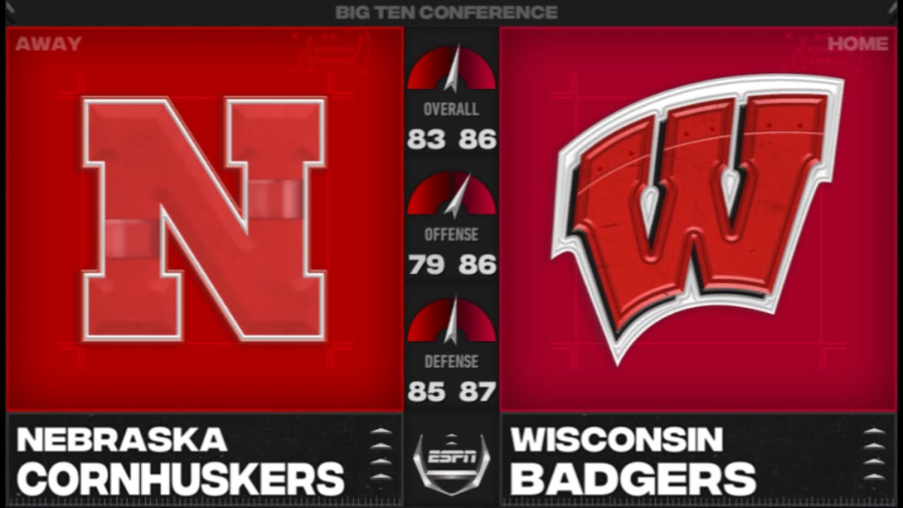 NCAA 24 Week 12 BIG10: Nebraska Cornhuskers vs Wisconsin Badgers - YouTube