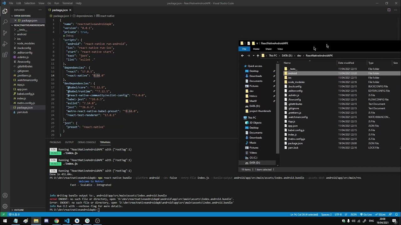 React Native | How to generate debug APK file and open on your phone ...