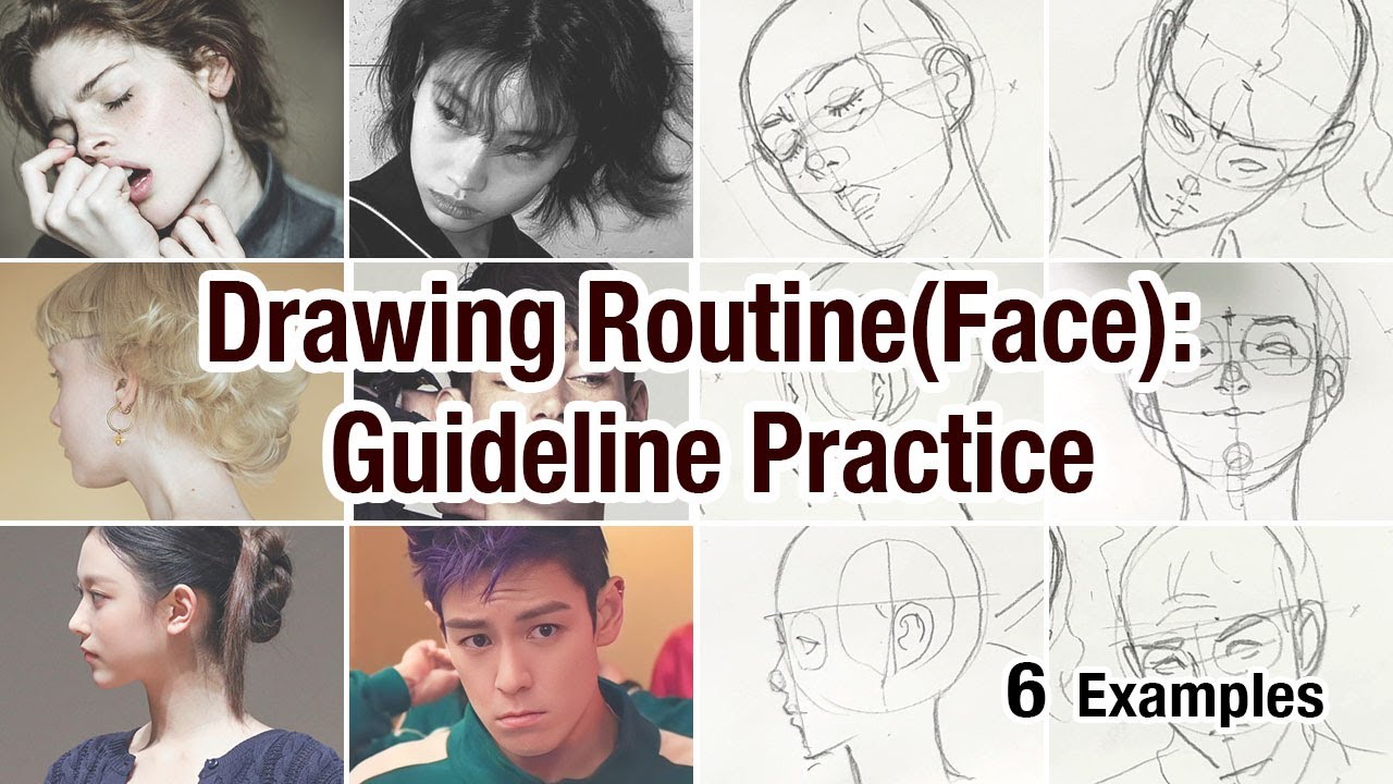 Drawing routine s2 (Face): Guideline Practice (s2 001~010) - YouTube