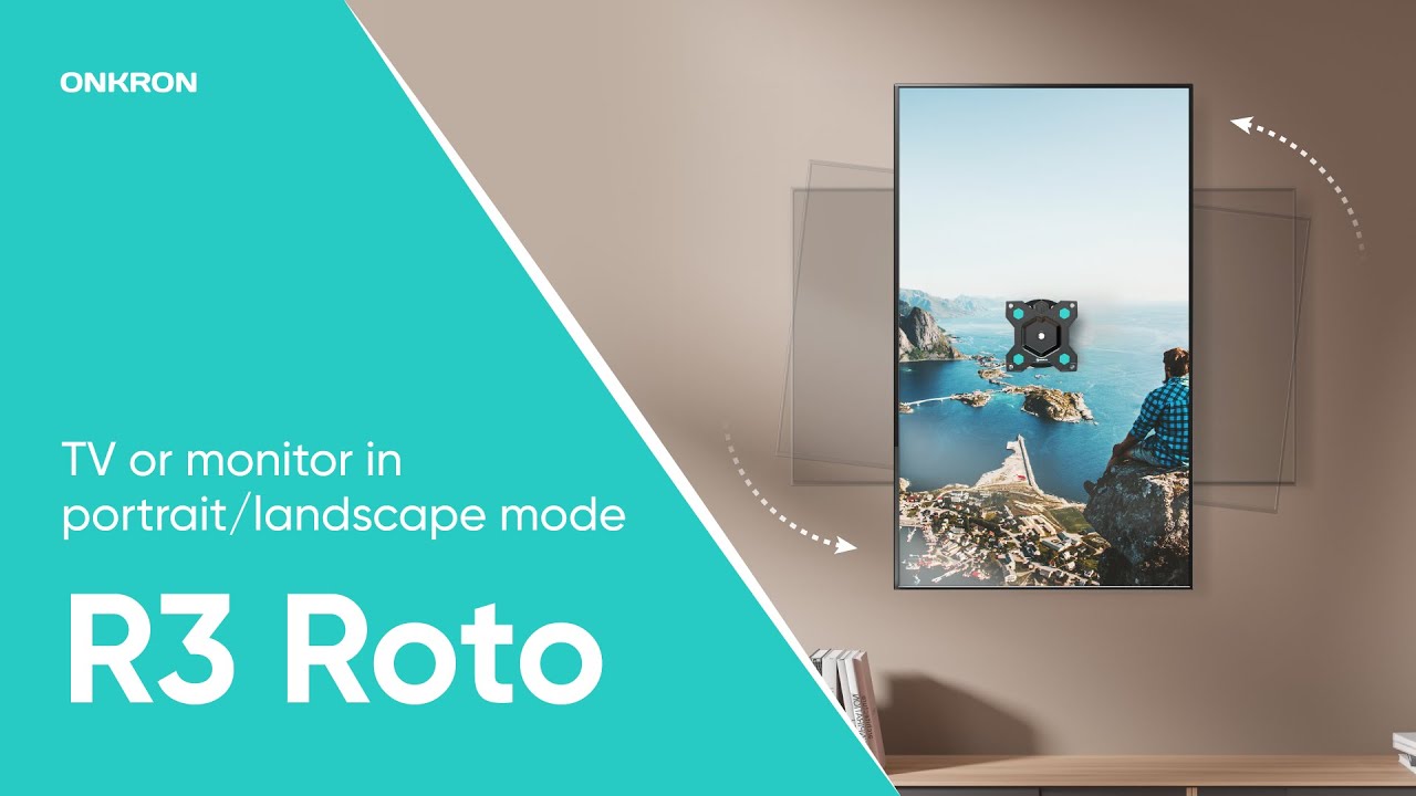 ONKRON R3 ROTO Full motion TV Mount with 360° rotation (UK) - YouTube