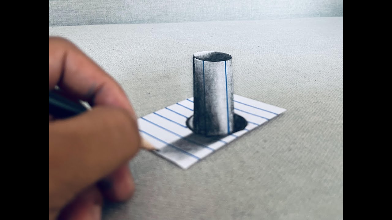 easy draw 3d drawing on paper for beginners, how to draw 3D - YouTube