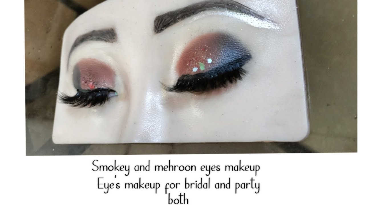Smokey and mehroon eye's makeup🖤||Eyes makeup for bridal and party both ...