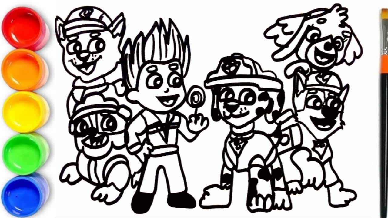 🔴 How to draw Paw Patrol | Chase Skye Marshall Zuma Rocky and Others ...