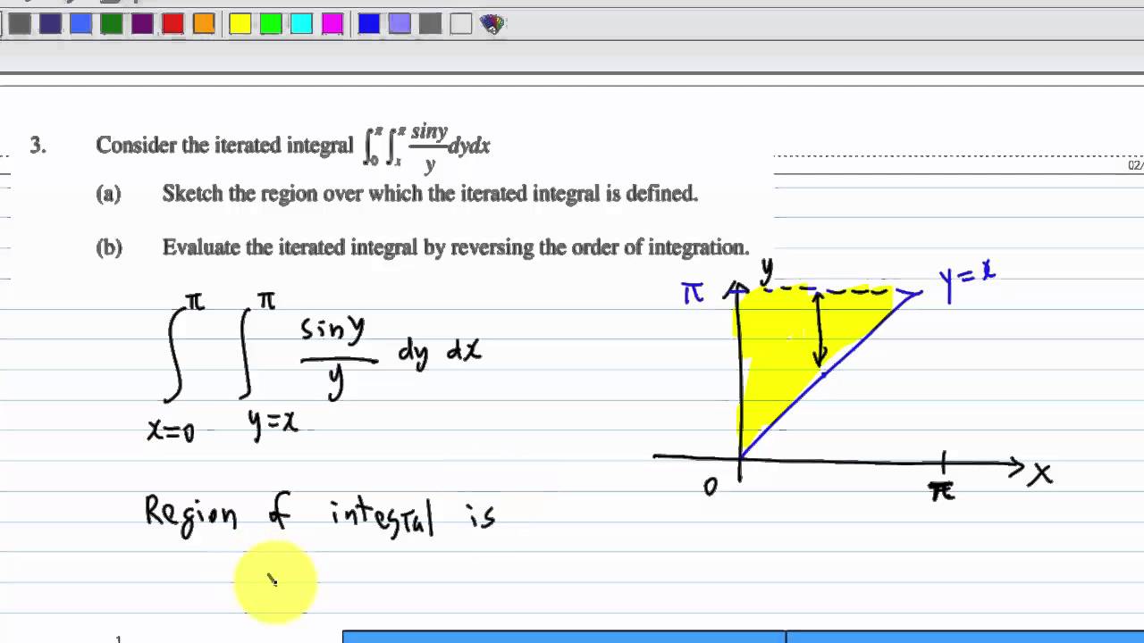 Iterated Integral Revision Exercise Q3 - YouTube