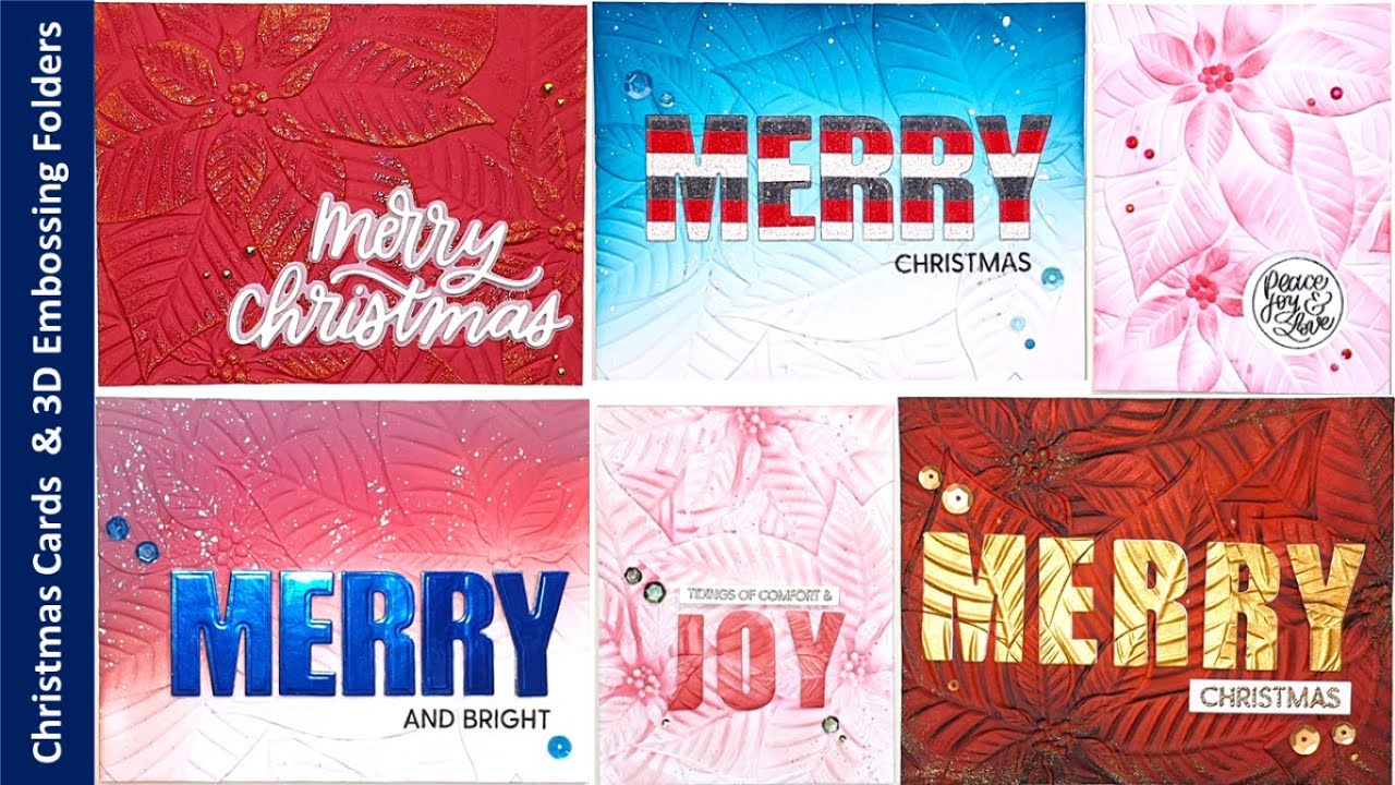 Easy Christmas Cards with Embossing Folder Techniques - YouTube