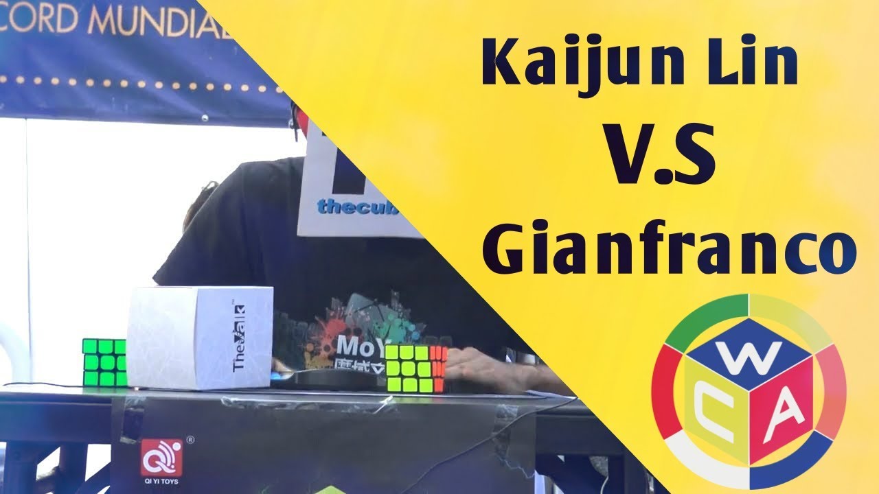 Kaijun Lin (林恺俊) 18.50 V.S Gianfranco Huanqui 18.31 ( 3X3 Blindfolded ...