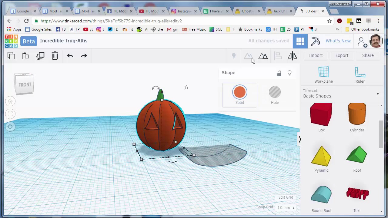 Create a Pumpkin on Tinkercad - YouTube