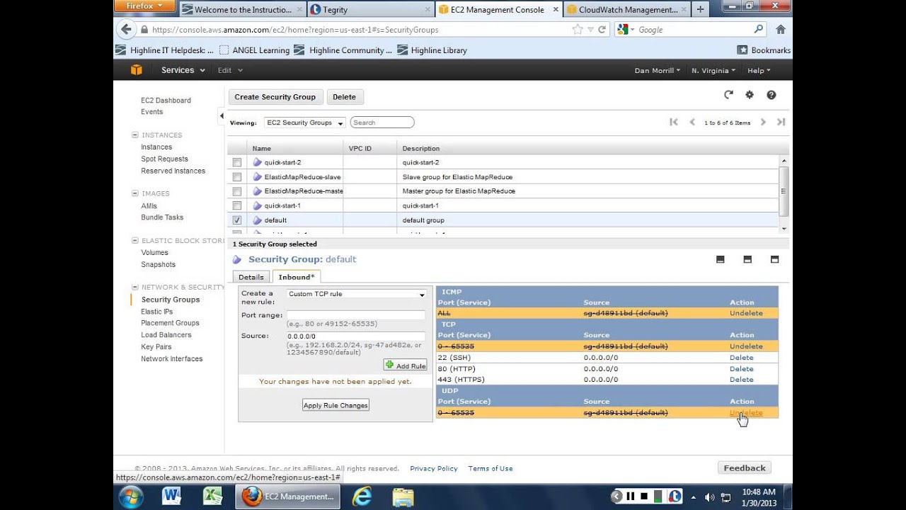 Configuring an EC2 Firewall via Security Groups AWS - YouTube