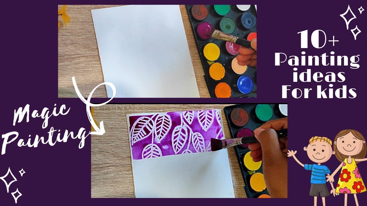 || WHITE CRAYON MAGIC PAINTING CRAFT FOR KIDS || - YouTube