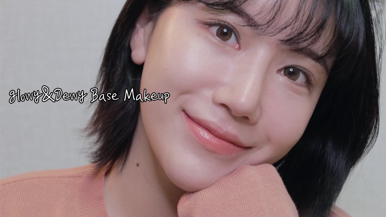 (sub) 건성 헤쳐모여! 하루종일 촉촉한 꿀광 베이스메이크업🍯 glow&dewy base makeup / 뽐니 bbomni ...