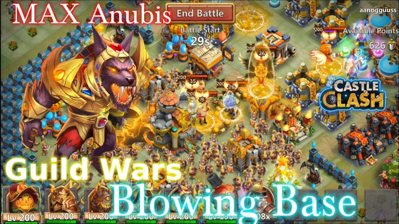 Castle Clash- GW Anubis Blowing Base_ Most OP Hero - YouTube