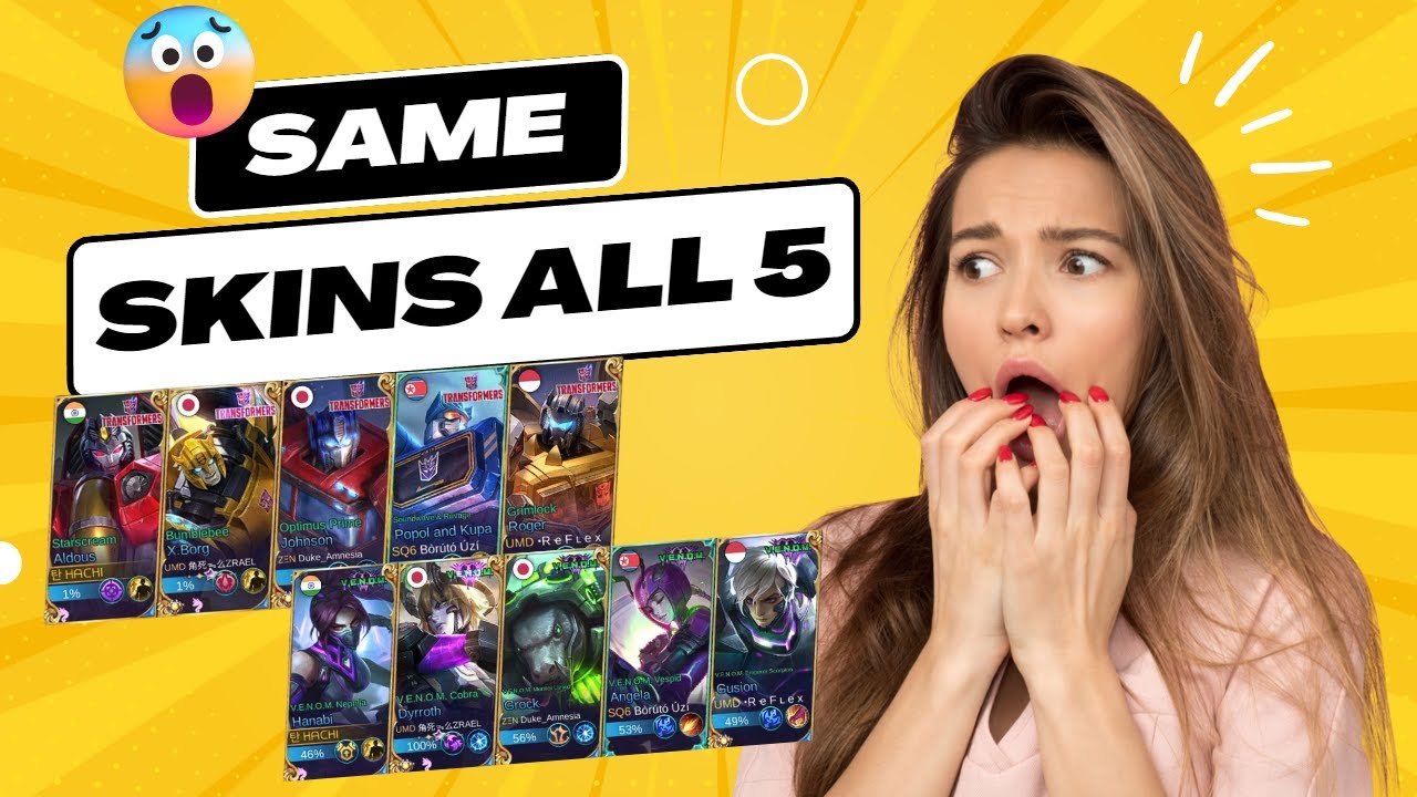 AMAZING!! 5man same skins Troll But She got Shocked - YouTube