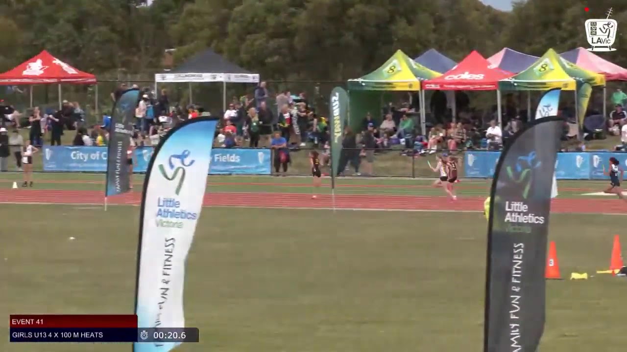 Girls U13 4 x 100m Heat 1 - 2019 SUBWAY State Relay Championships ...