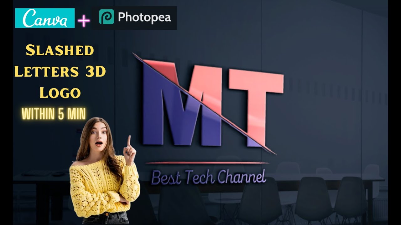 Create a Slashed Letters 3D Logo on Canva - Quick Tutorial - YouTube