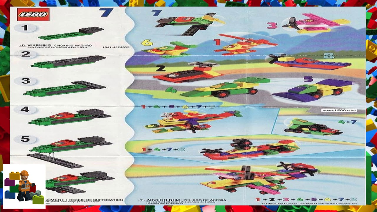 LEGO instructions - Classic - Mc Donalds - 1841 - Aeroplane - YouTube