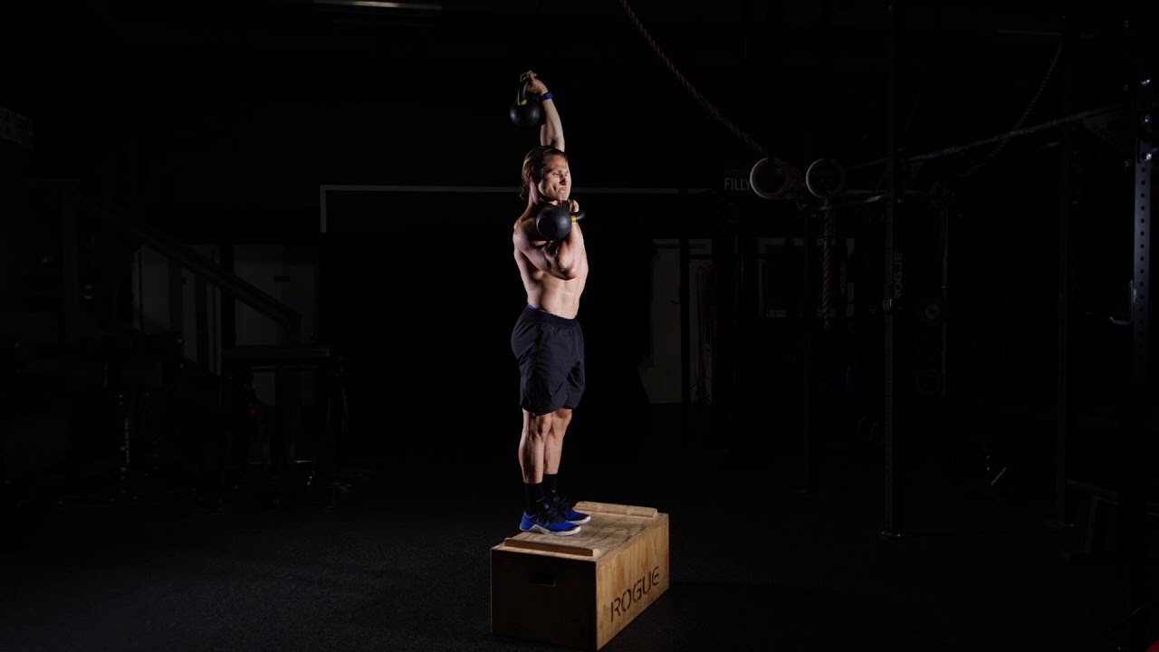 Mixed Kettlebell Rack Overhead Step Up - YouTube