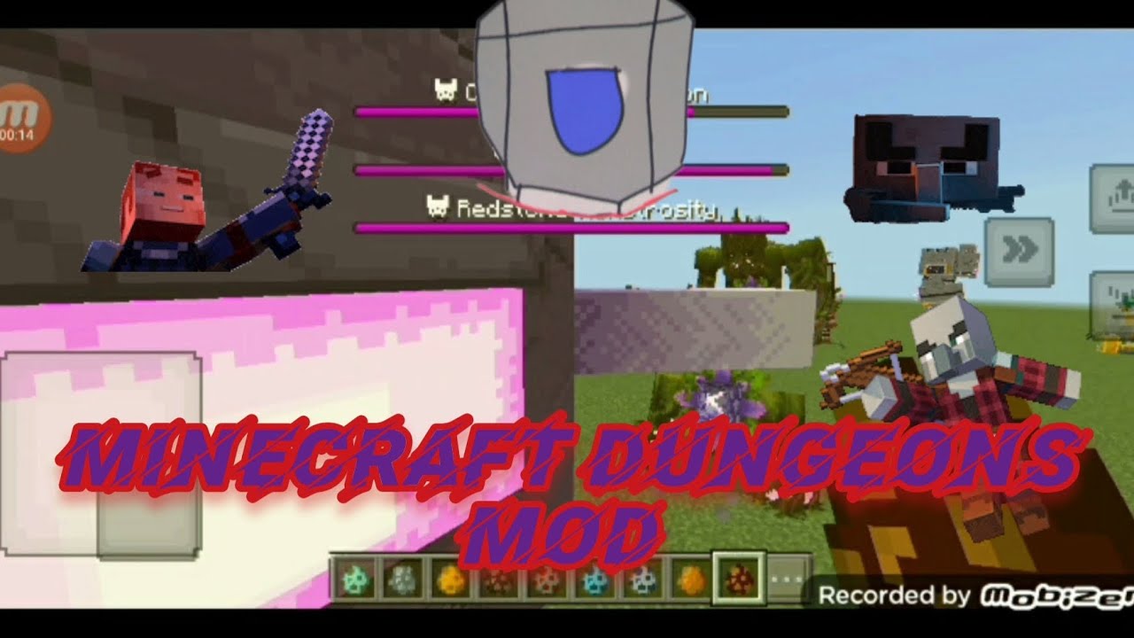 playing minecraft dungeons mod for mcpe (cool) - YouTube
