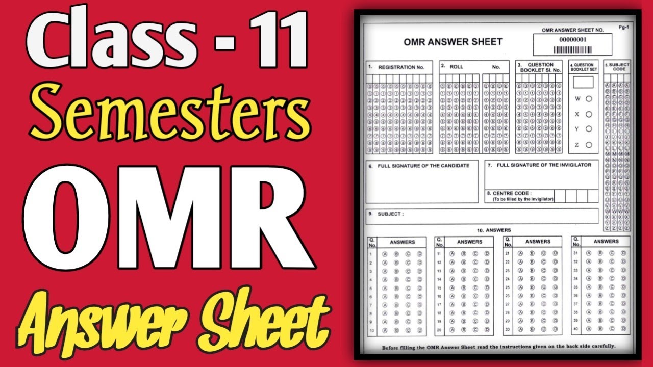How To Fill Class 11 Semester 1 OMR Answer Sheet | New Syllabus 2024 ...