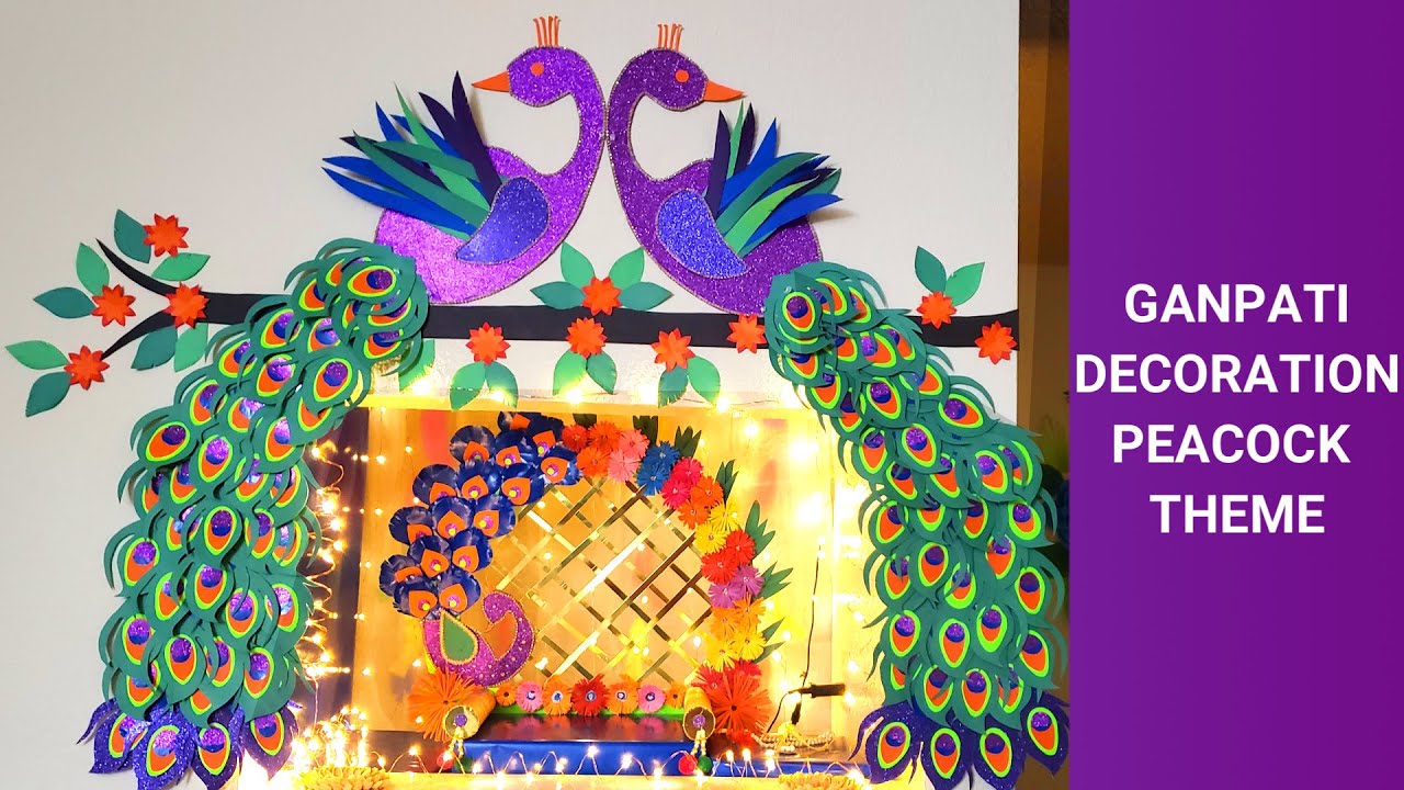 New Ganpati Decoration at Home | Easy Ganpati Decoration at Home ...